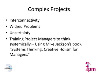 Systems engineering and project management - partners in successful ...