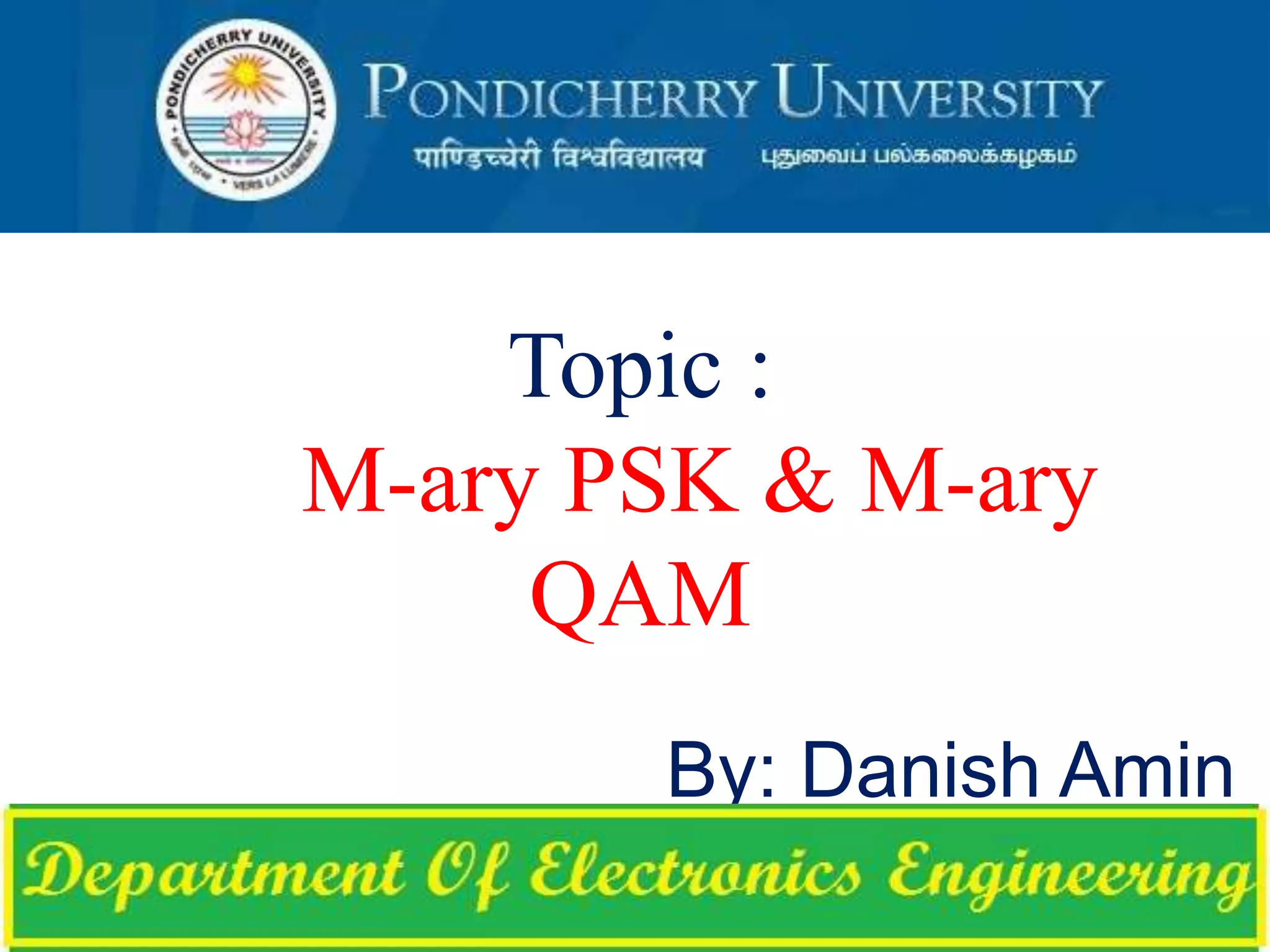 M ary psk and m ary qam ppt | PPTX