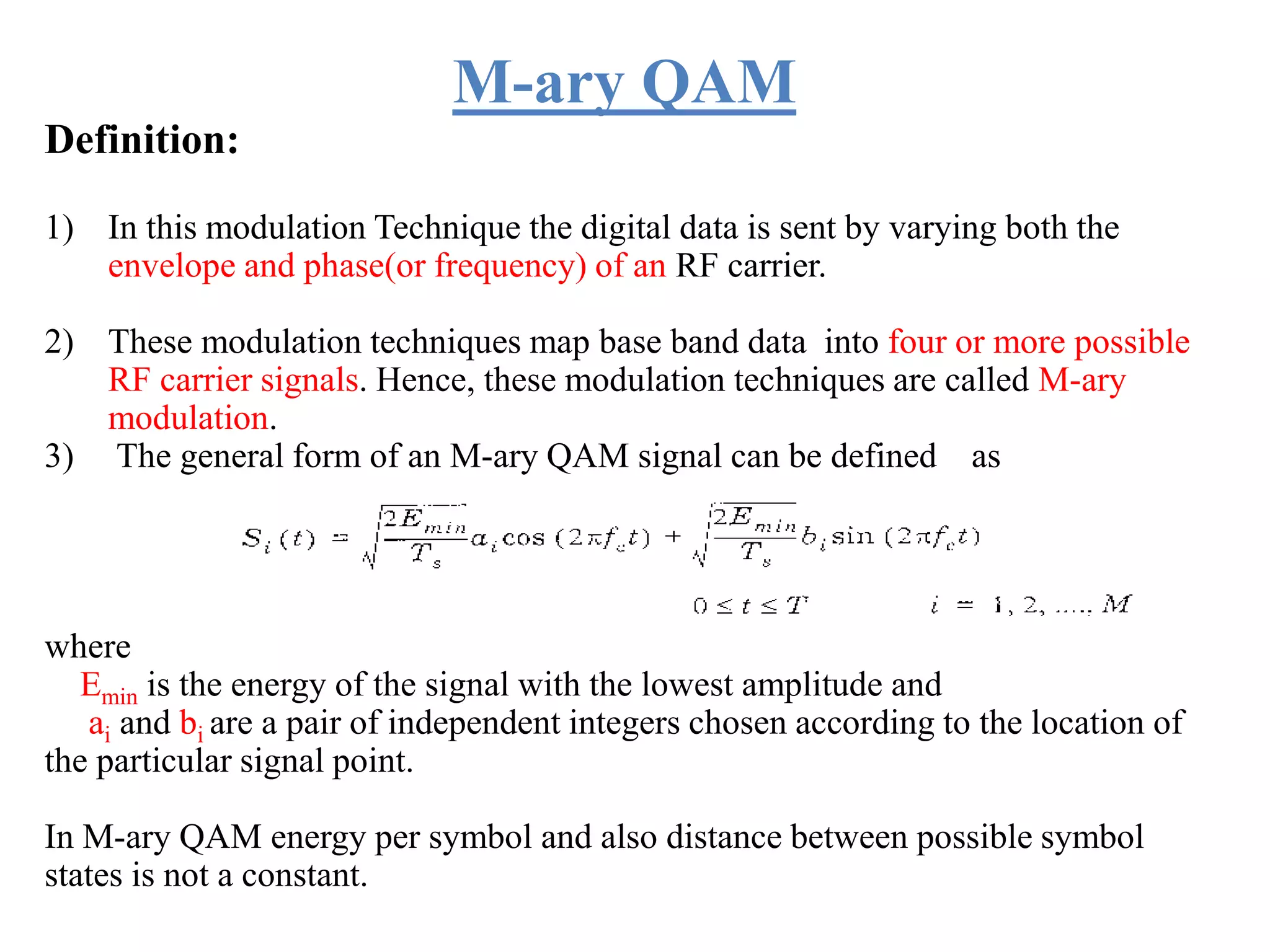 M ary psk and m ary qam ppt | PPTX