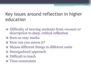 Mary ryan plenary presentation teaching & assessing reflective learning ...