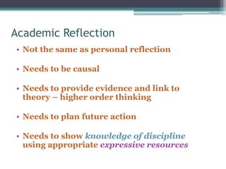 Mary ryan plenary presentation teaching & assessing reflective learning ...