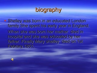 Mary Shelley | PPT | Poetry | Books and Literature