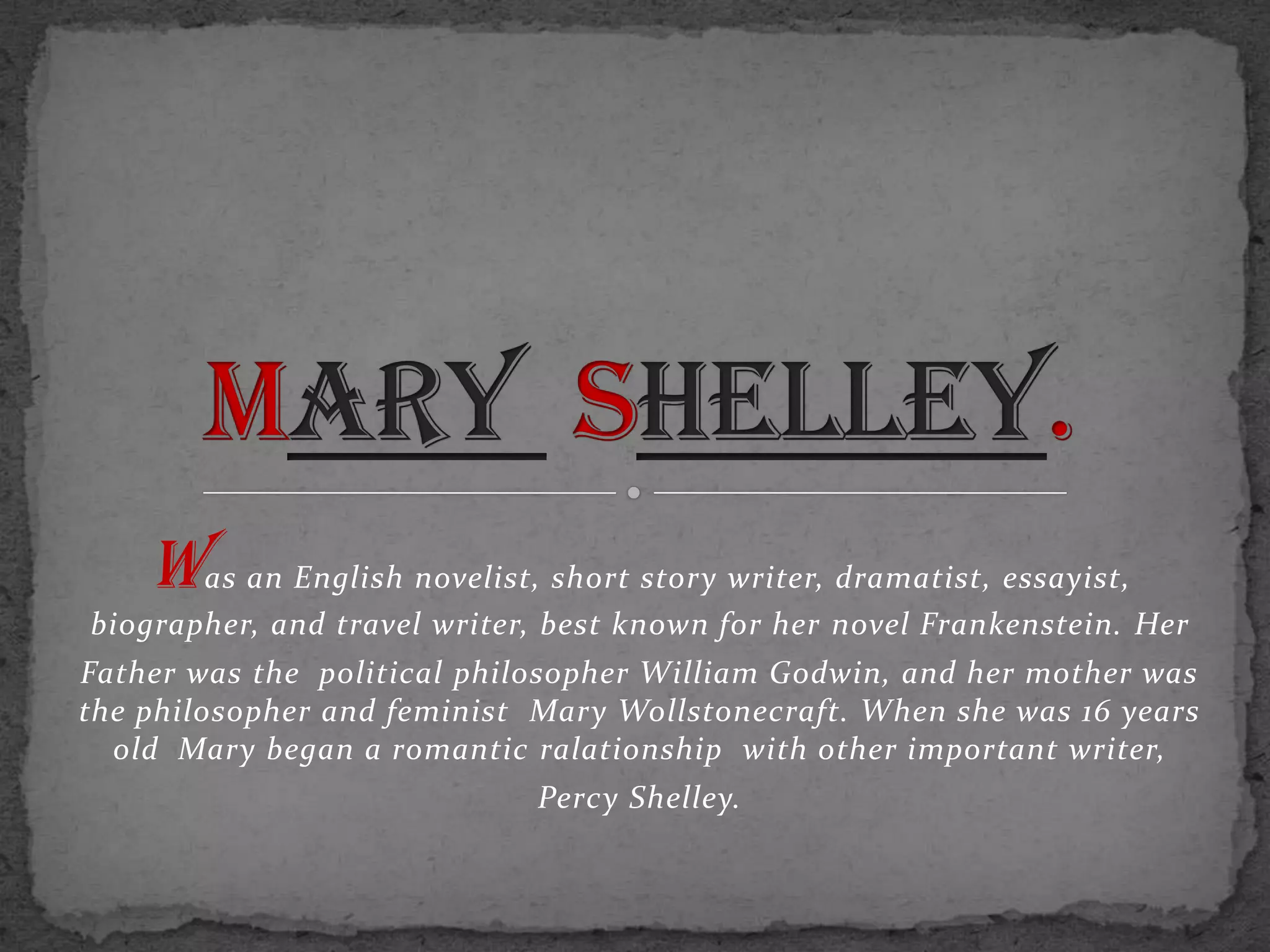 Mary shelley percy Shelley | PPTX