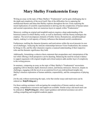 Mary Shelley Frankenstein Essay.pdf