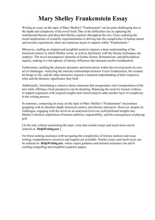 Mary Shelley Frankenstein Essay.pdf