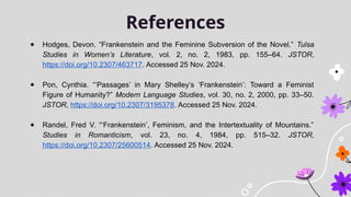 Mary Shelley’s 'Frankenstein' as a Feminist study | PPTX