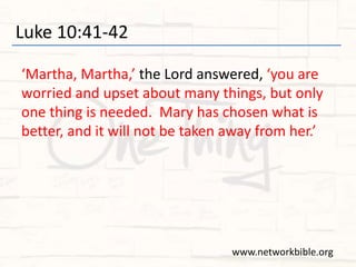 Mary's One Thing | PPT