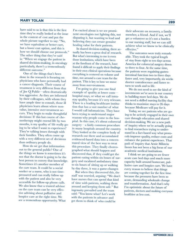 Reasons for Optimism About U.S. Healthcare by Mary Tolan | PDF ...