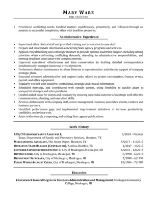 Mary ware resume (1) | PDF