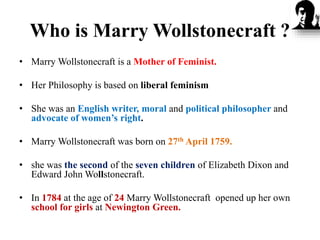 Contribution of Marry Wollstonecraft In Education | PPTX