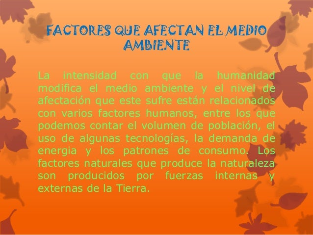 FACTORES Y PROBLEMAS QUE AFECTAN EL MEDIO AMBIENTE FACTORES Y PROBLEMAS QUE AFECTAN EL MEDIO AMBIENTE