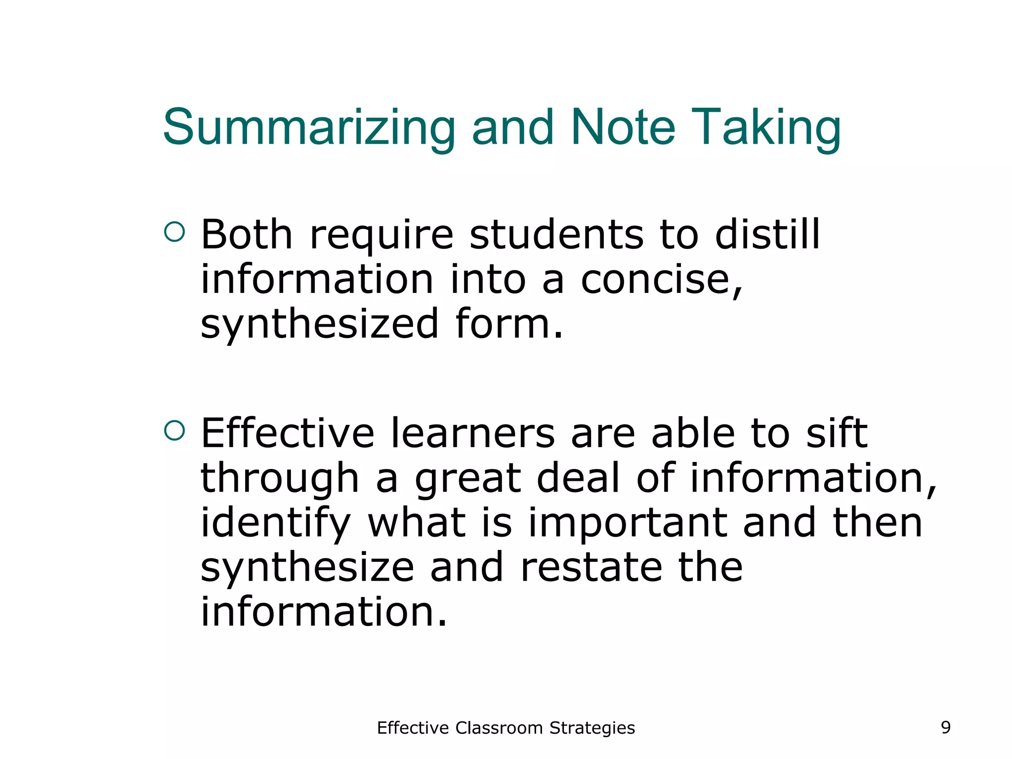 Marzano summarizing-and-note-taking4349 | PPT