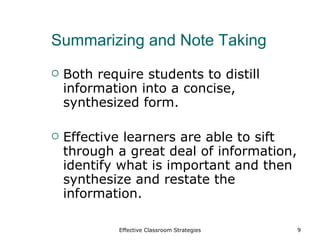 Marzano summarizing-and-note-taking4349 | PPT