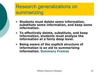 Marzano Summarizing and Note Taking | PPT