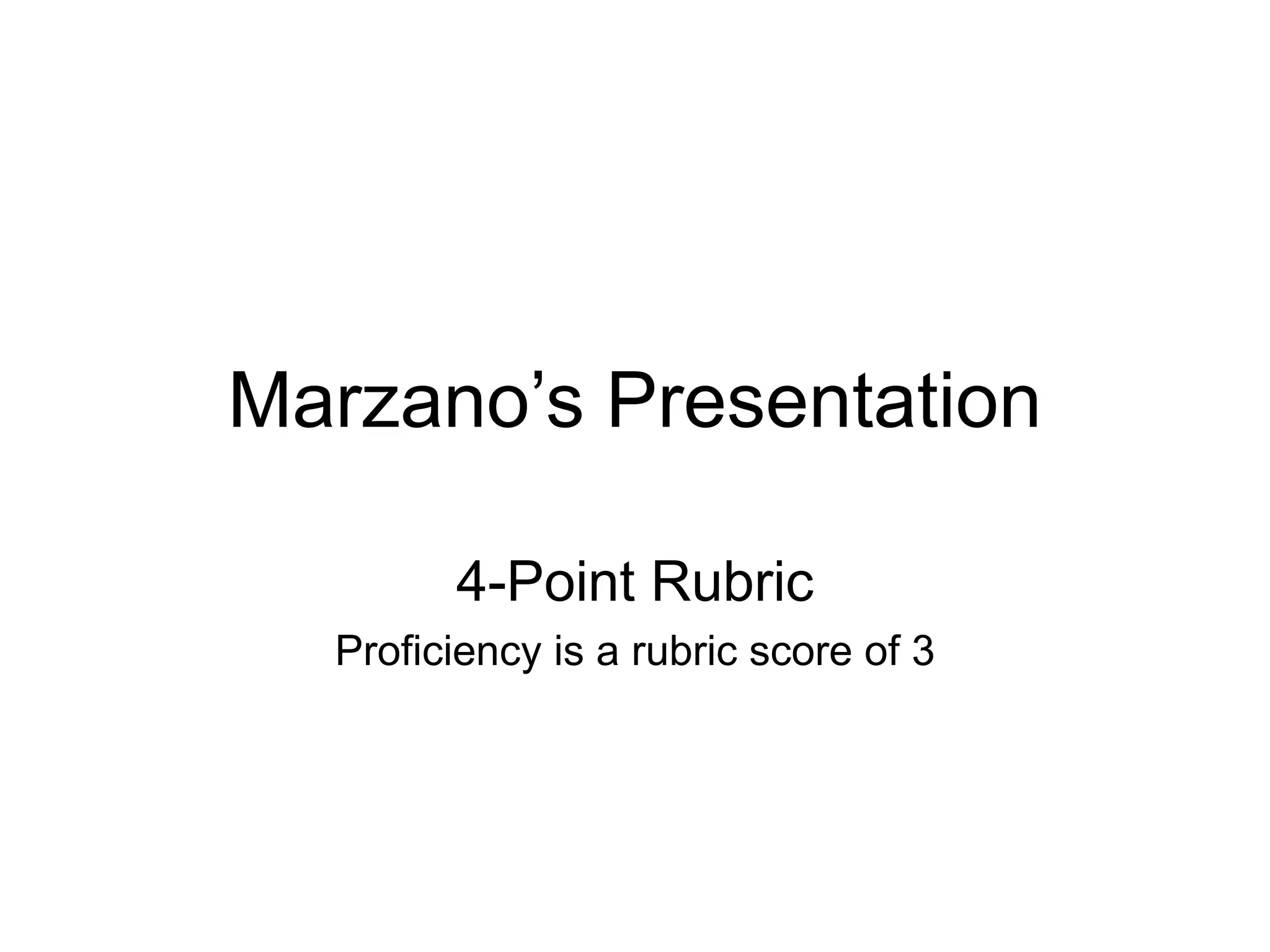 Marzano rubric presentation | PPT