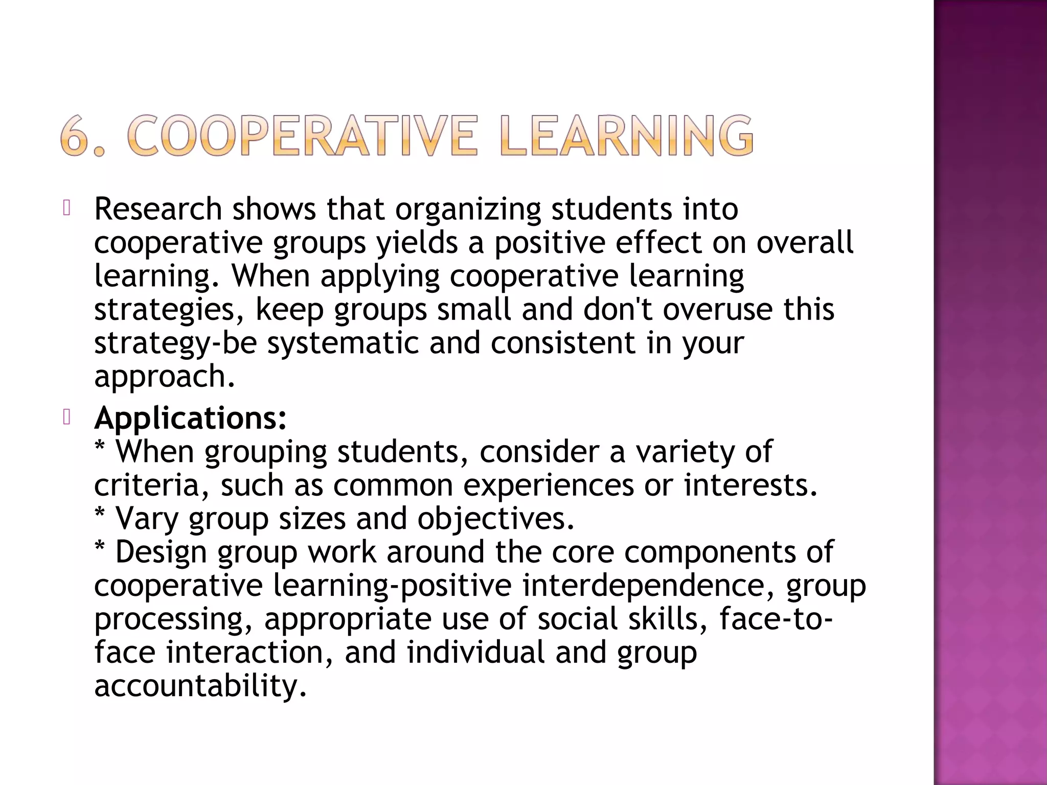 Marzano’s 9 instructional strategies | PPT