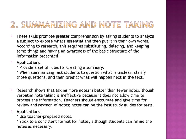Marzano’s 9 instructional strategies | PPT