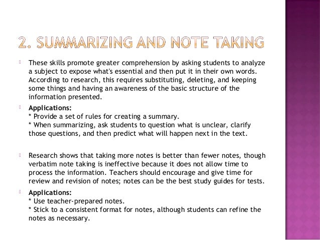 Marzano’s 9 instructional strategies