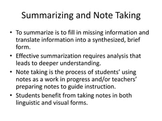 Marzano’S Best Practices And Instructional Strategies | PPTX