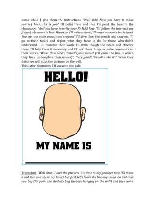 Lesson plan class 1 - Kinder | DOCX