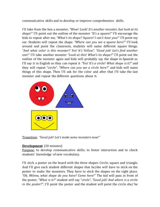 Lesson plan class 5 - Kinder | PDF