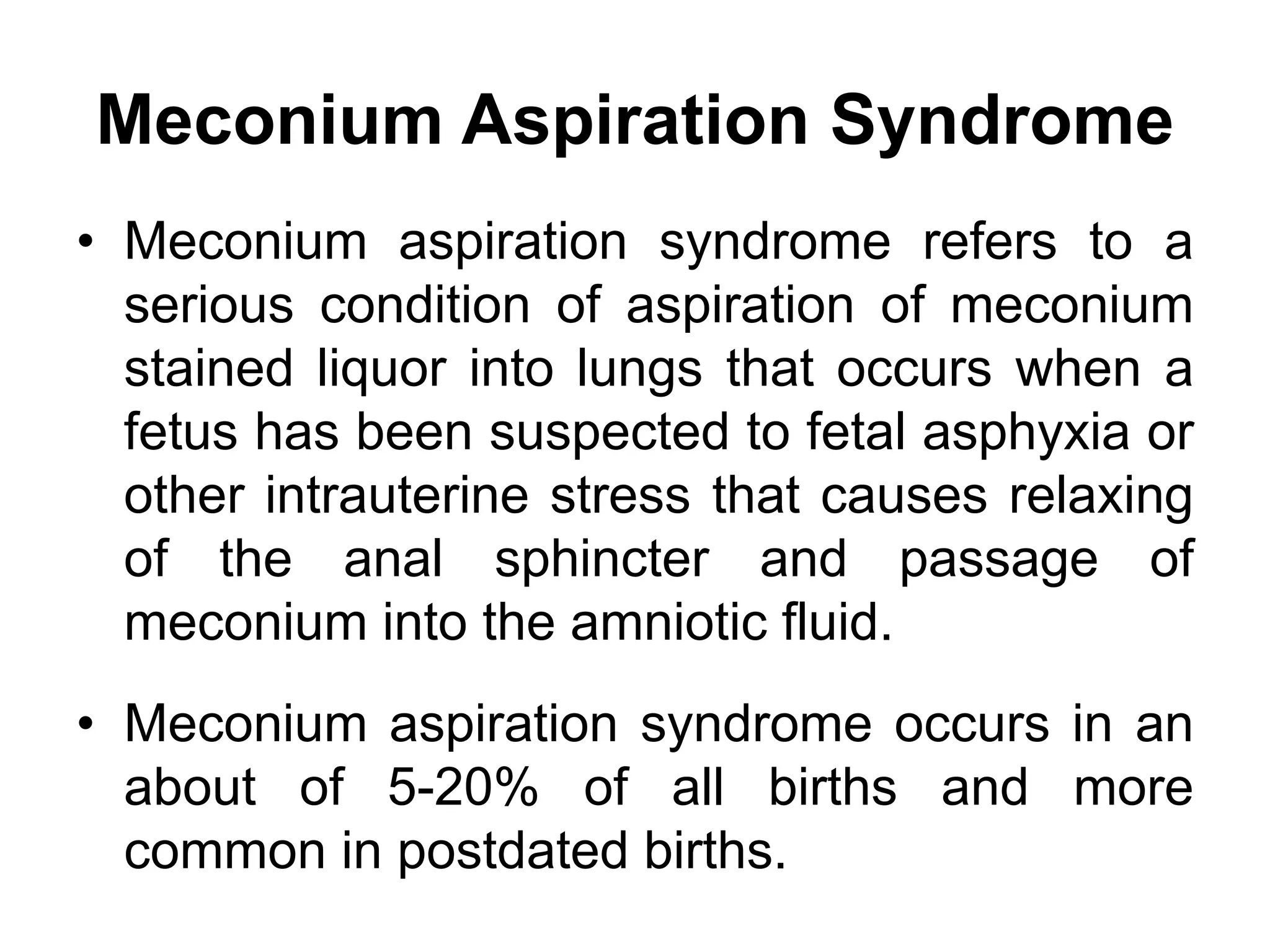 Meconium Aspiration Syndrome | PPTX