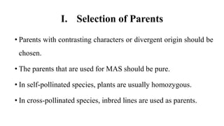 MARKER ASSISTED SELECTION | PPTX