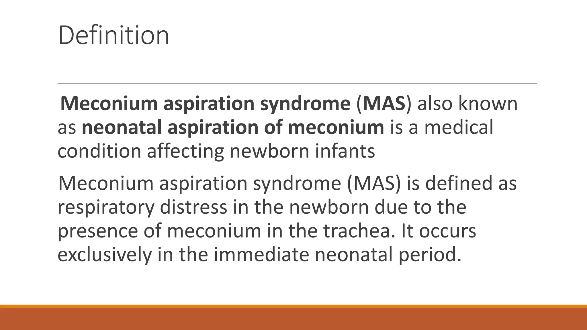 Meconium Aspiration Syndrome in Newborn | PPTX