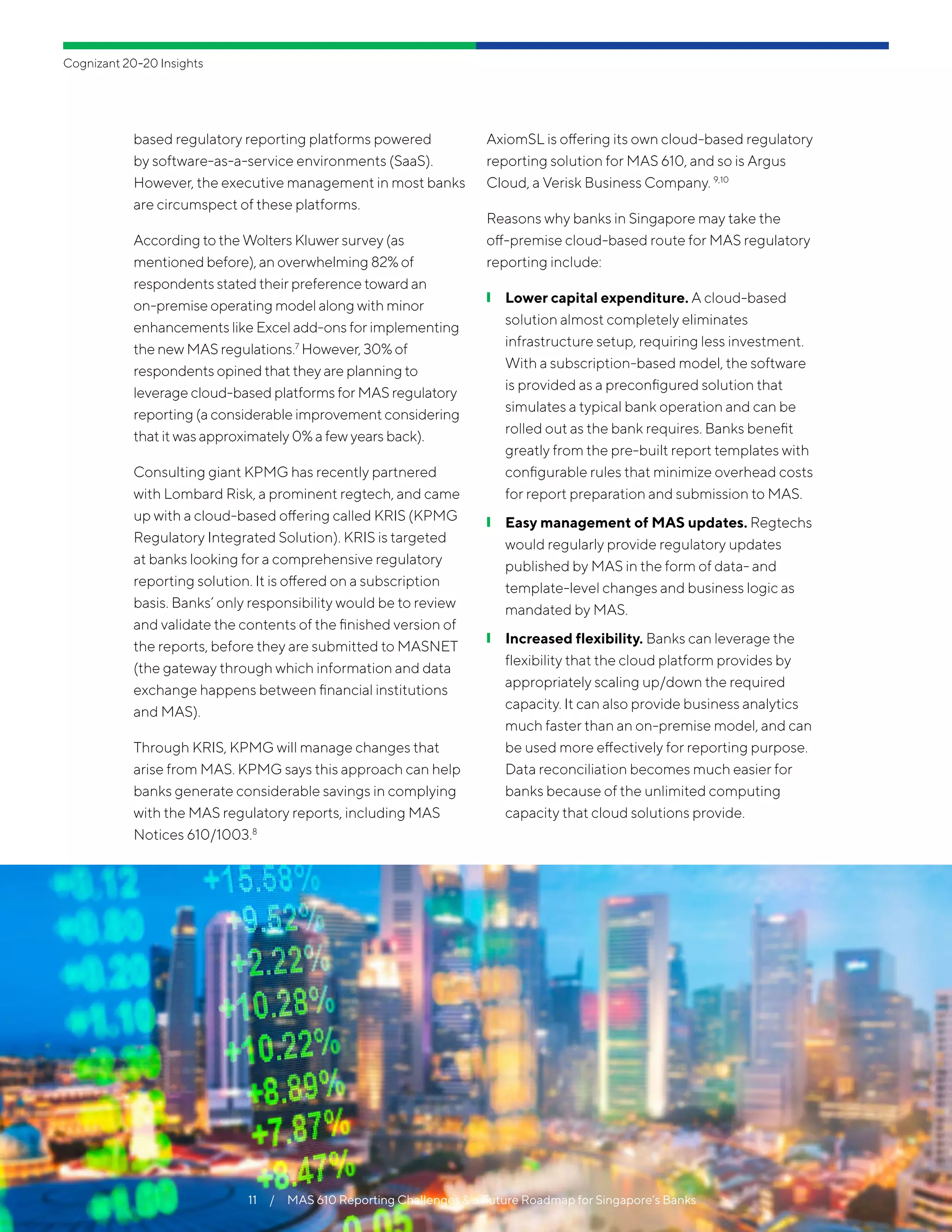MAS 610 Reporting Challenges & a Future Roadmap for Singapore’s Banks | PDF