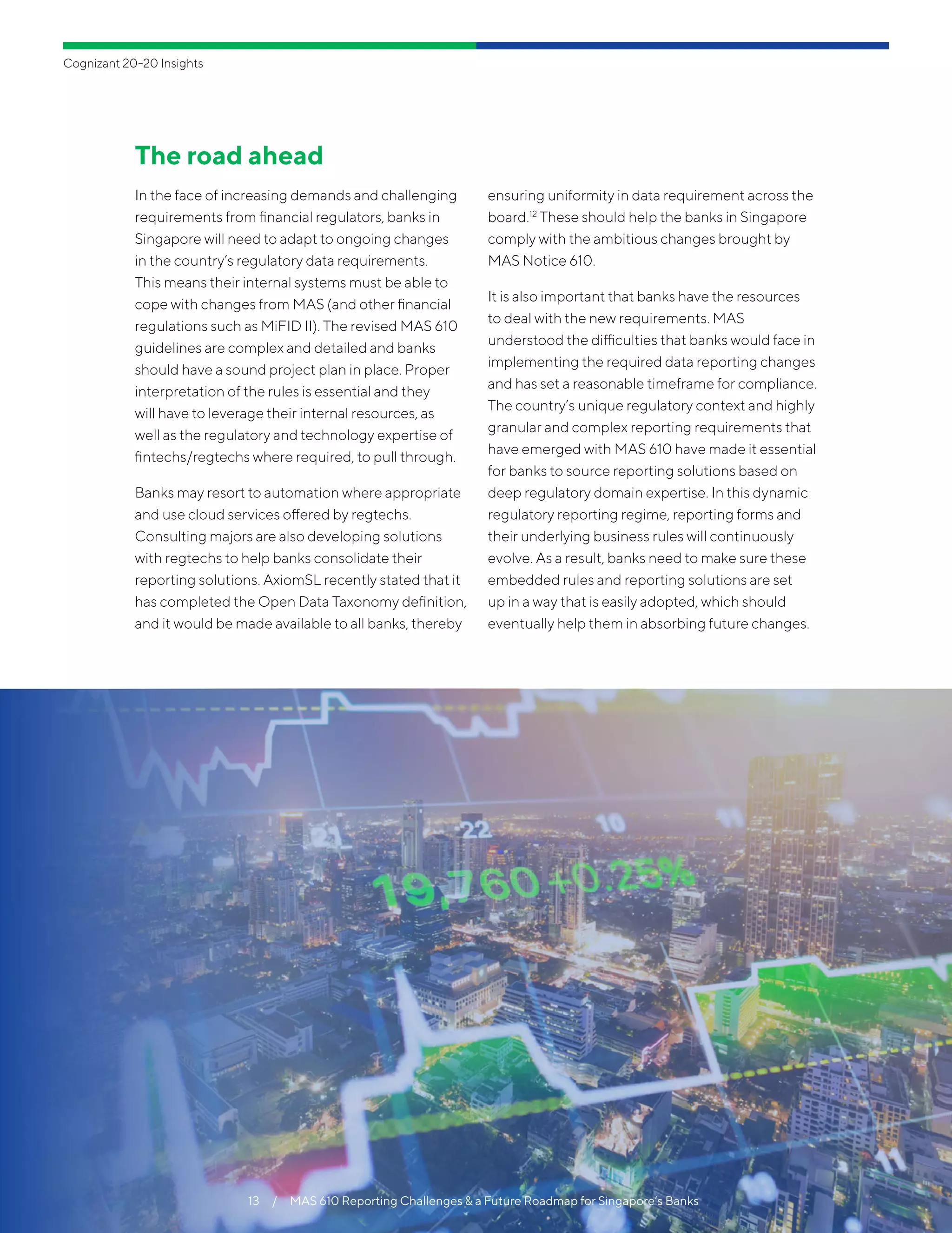 MAS 610 Reporting Challenges & a Future Roadmap for Singapore’s Banks | PDF