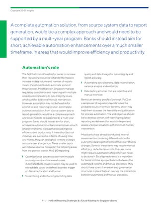 MAS 610 Reporting Challenges & a Future Roadmap for Singapore’s Banks | PDF