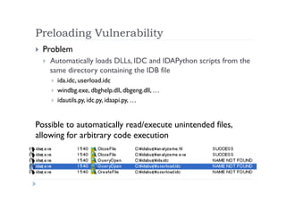 IDA Vulnerabilities and Bug Bounty by Masaaki Chida | PPT
