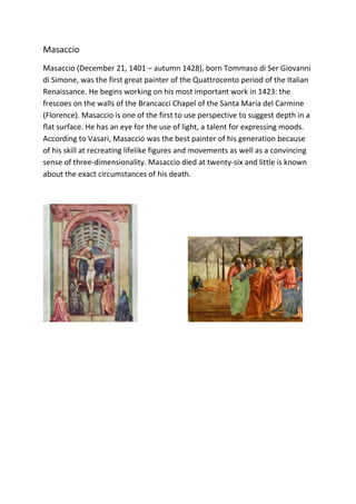 Masaccio | DOCX | Painting | Arts and Crafts