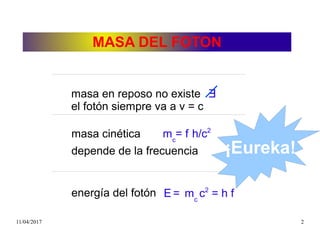Masa cinetica del fotón | ODP