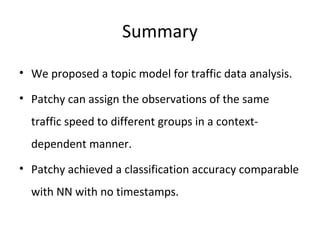 A Topic Model for Traffic Speed Data Analysis | PPT