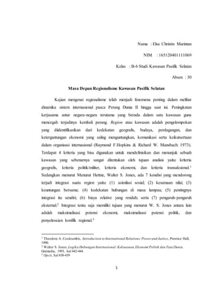 Masa Depan Regionalisme Pasifik Selatan | DOCX