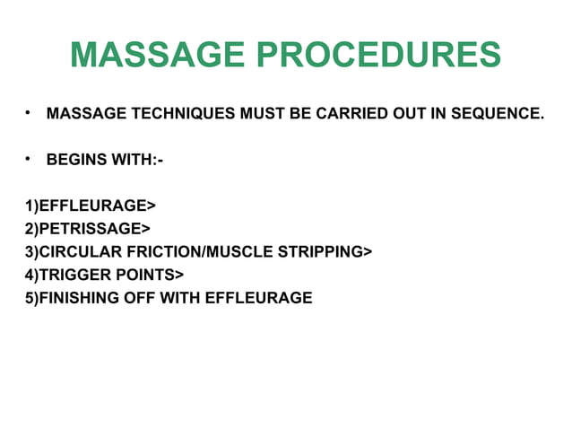 MASSAGE AND ITS TYPES | PPT | First Aid | Injuries