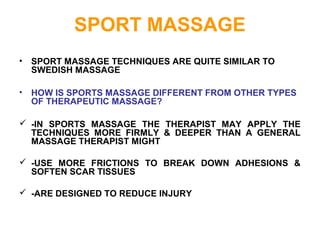 MASSAGE AND ITS TYPES | PPT