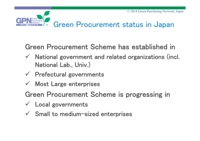Gpp status in japan and possible contributions to international ...