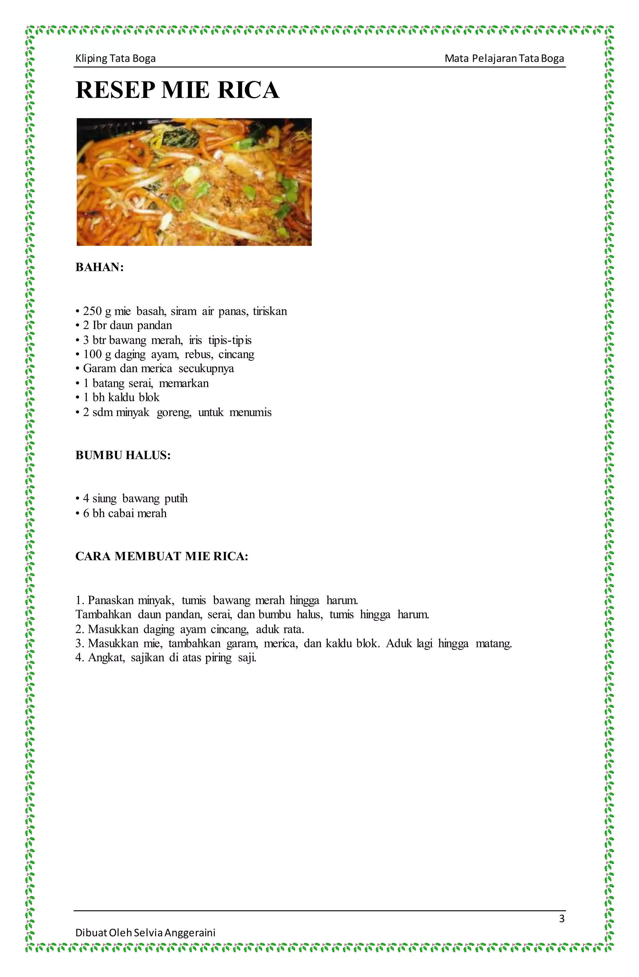 Resep masakan | DOCX
