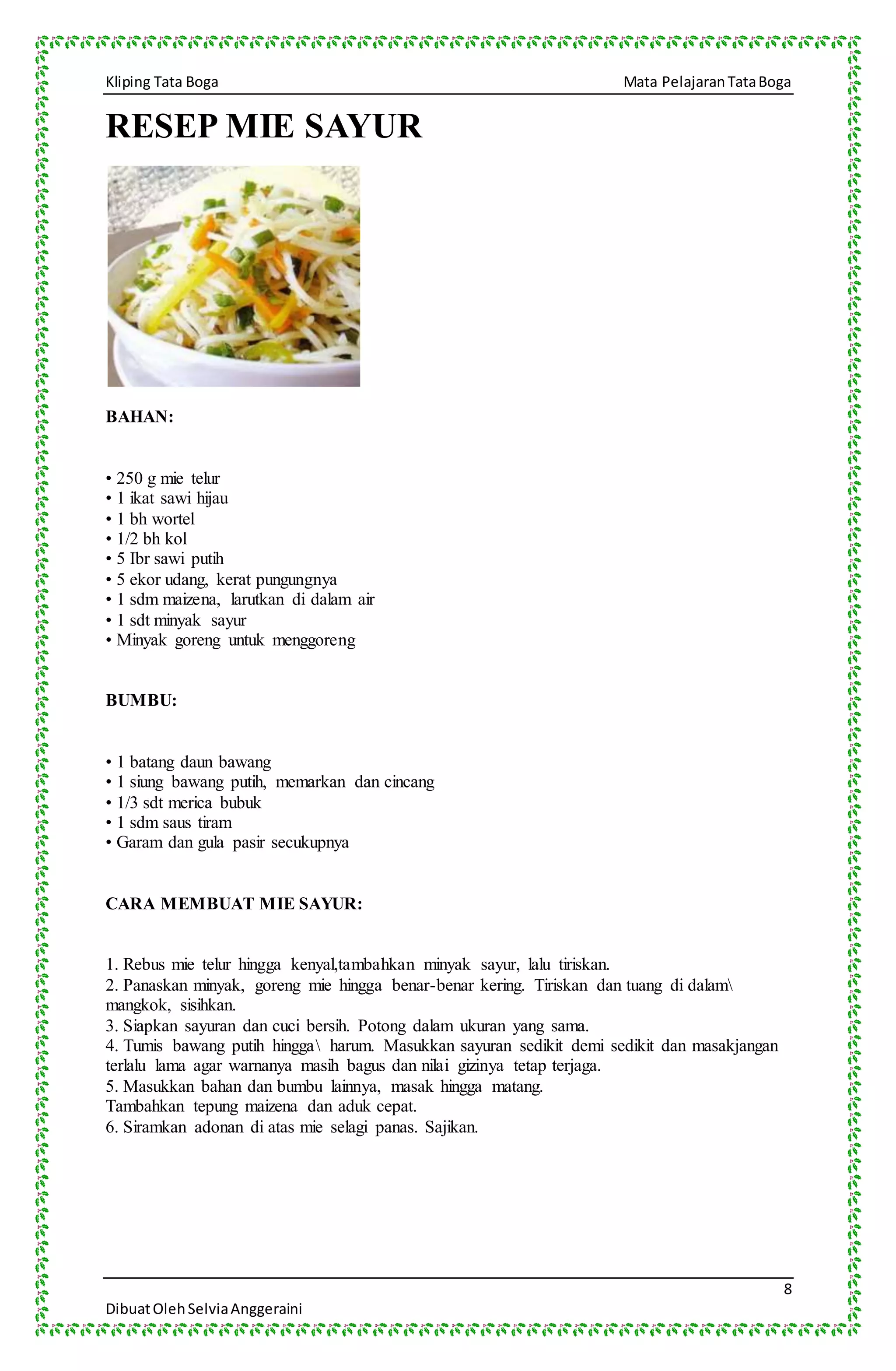 Resep masakan | DOCX