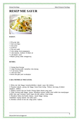 Resep masakan | DOCX