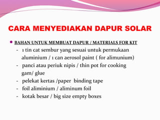 Masakan rimba solar | PPT
