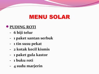 Masakan rimba solar | PPT