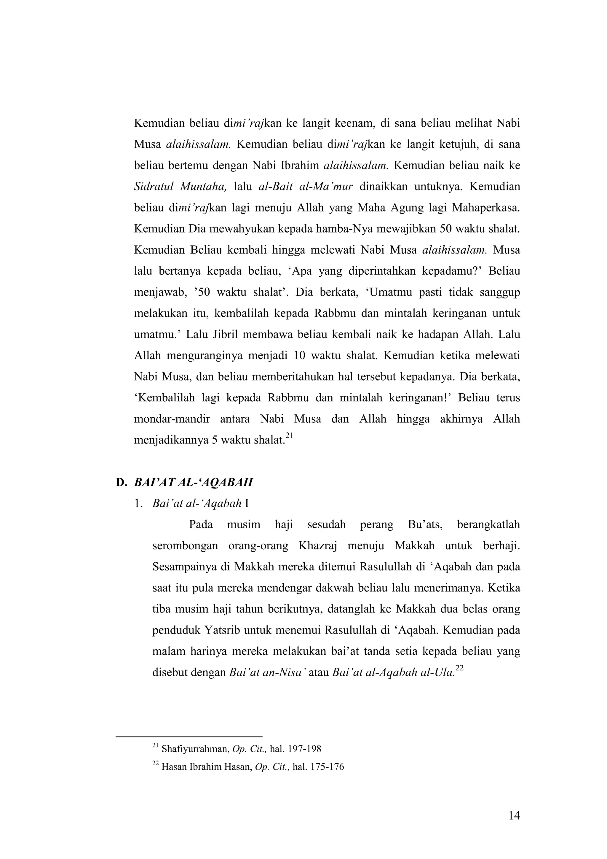 Sirah Nabawiyah: Masa kenabian dan kerasulan sampai hijrah | PDF