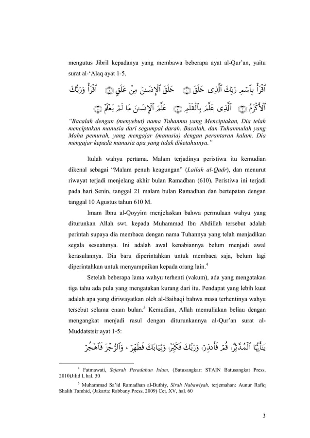 Sirah Nabawiyah: Masa kenabian dan kerasulan sampai hijrah | PDF