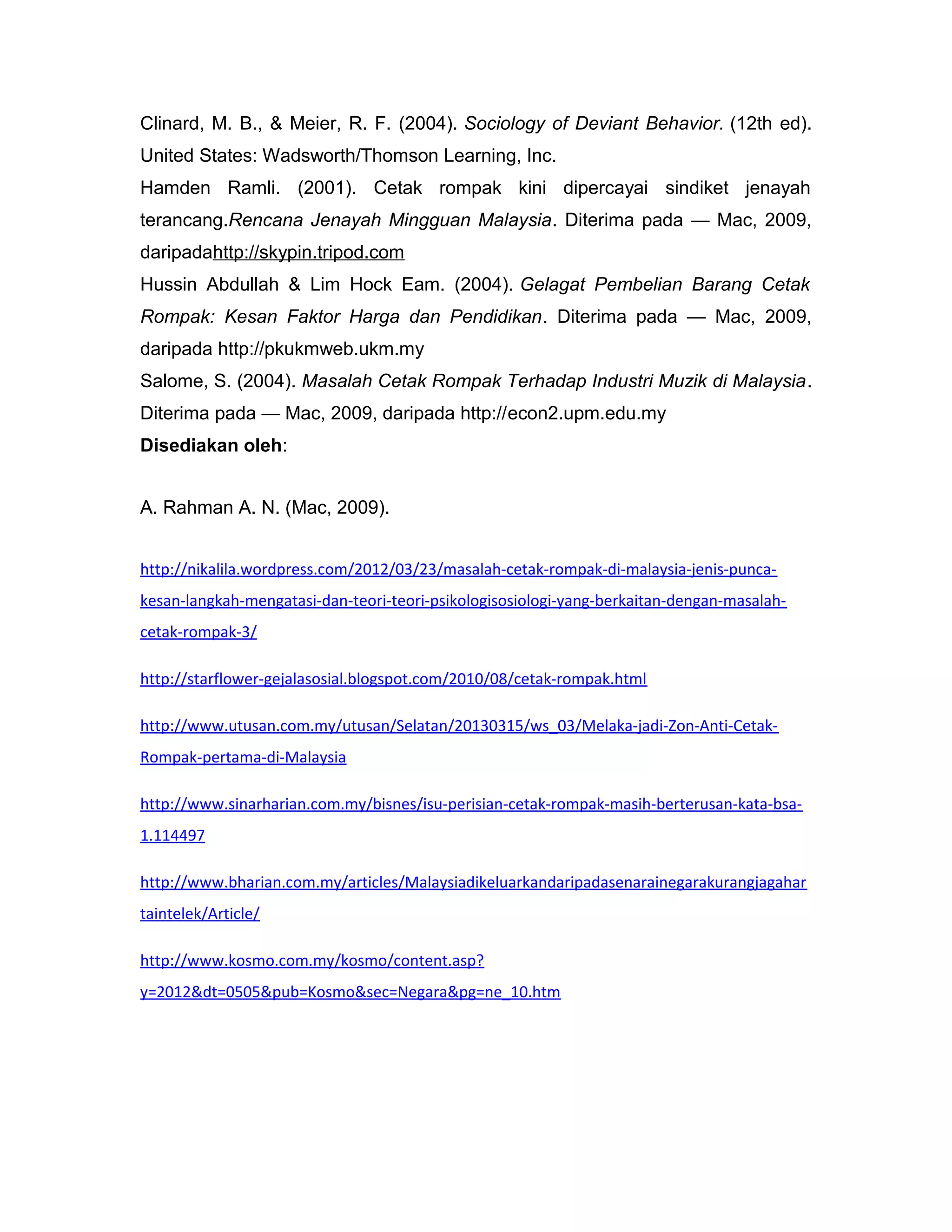 Masalah cetak rompak di malaysia | DOC