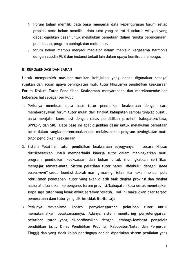 Masalah dan rekomendasi fordis | PDF