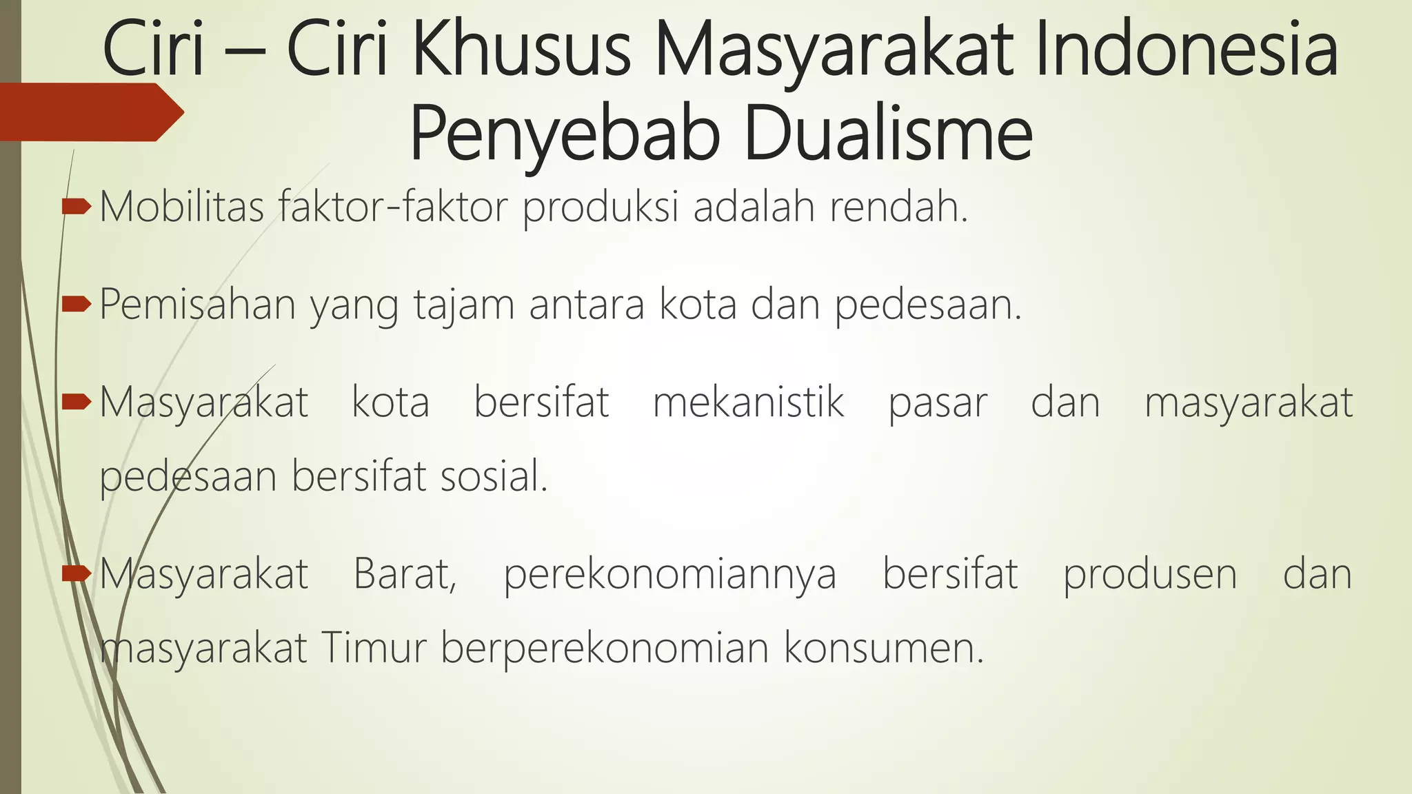 Masalah Dualisme Pembangunan | PPTX