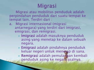 Masalah kependudukan indonesia dan piramida penduduk | PPTX